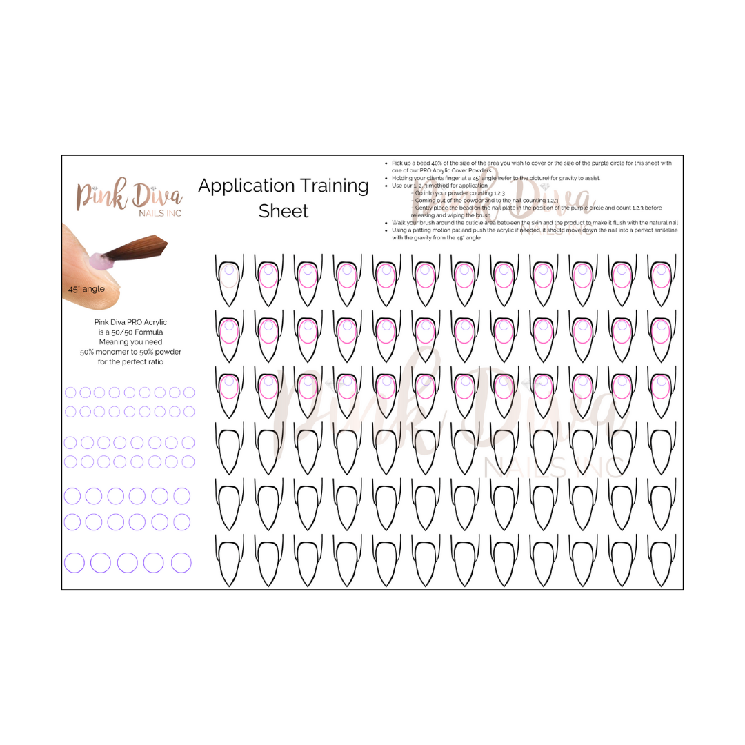 Acrylic Application Training Mat – Pink Diva